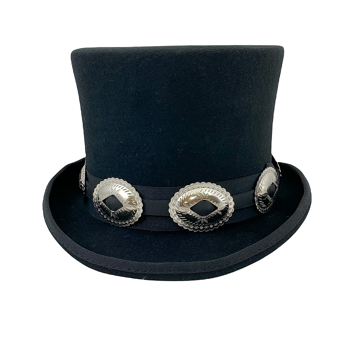 Funk Plus Hat Band Oval Concho Genuine Leather USA Made For Tophat Slash Hat Cowboy Steampunk Cosplay