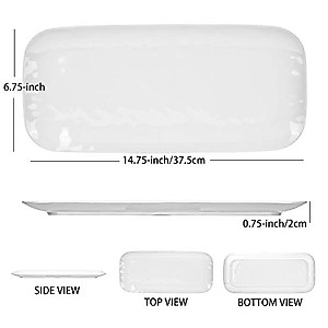 KOXIN-KARLU Melamine Trays, 14.75-inch Serving Trays and Platters, set of 3 White | Hammered Style, 100% Melamine, BPA Free