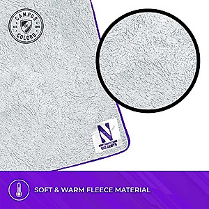 College Soft Two-Tone Sherpa Throw, 50" x 60" Blanket, Officially Licensed for Bedding, Sofa, or Gameday, Frosty Fleece Cover (Northwestern Wildcats - Purple,)