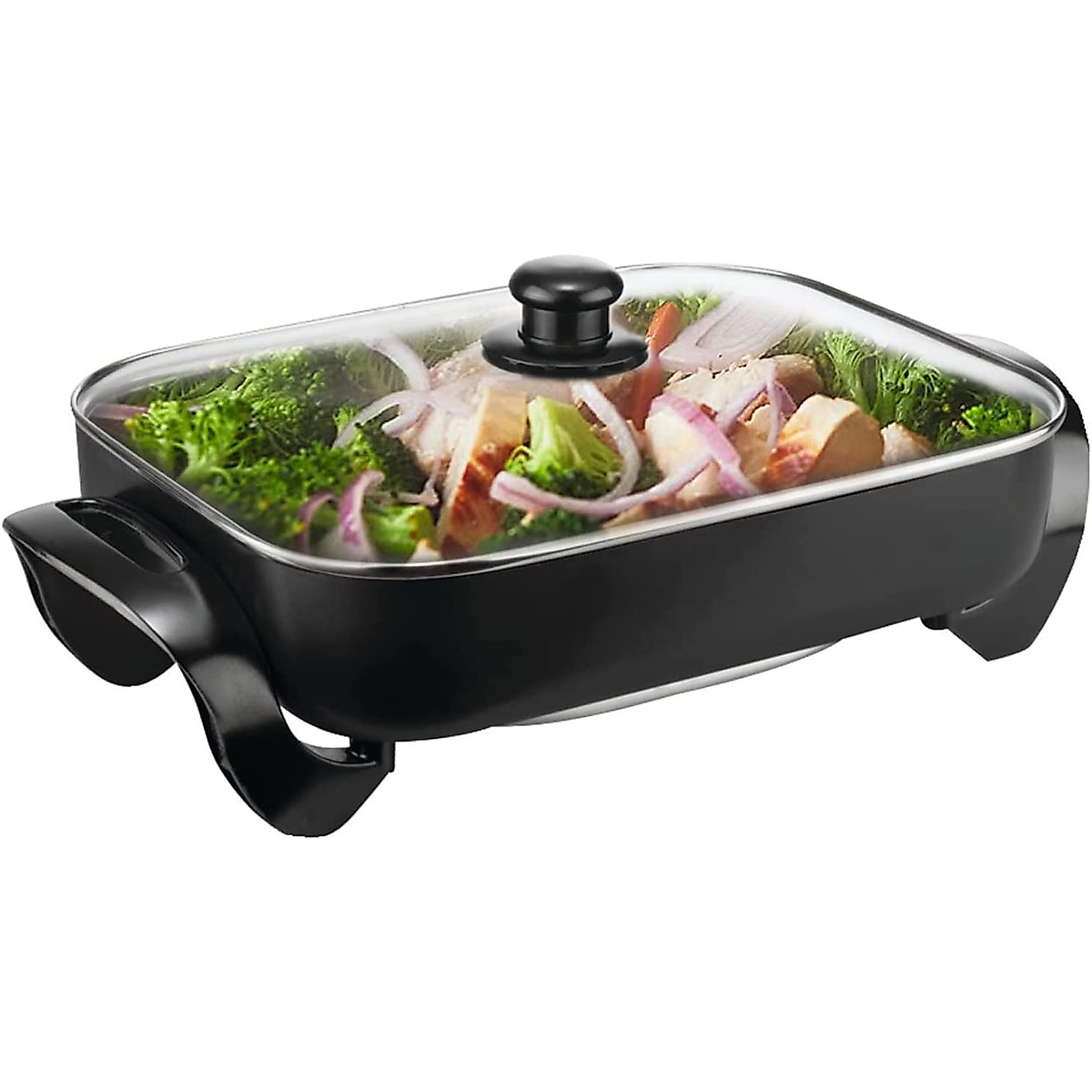 16 inch Nonstick Electric Skillet - Large Capacity Serves 4 to 6 People