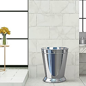nu steel Timeless Polished Stainless Steel Wastebasket, 9-Quart