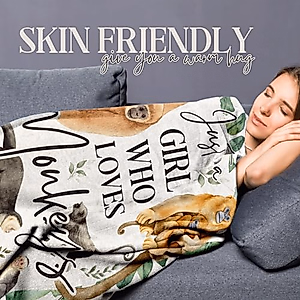 Monkey Gifts for Women, Funny Monkey Blanket, Just a Girl Who Loves Monkeys, 50'' X 65'' Flannel Plush Throw Blanket, Perfect for Birthday/Christmas