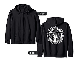 e Bike Go Green Electric Bicycle Revolution Zip Hoodie
