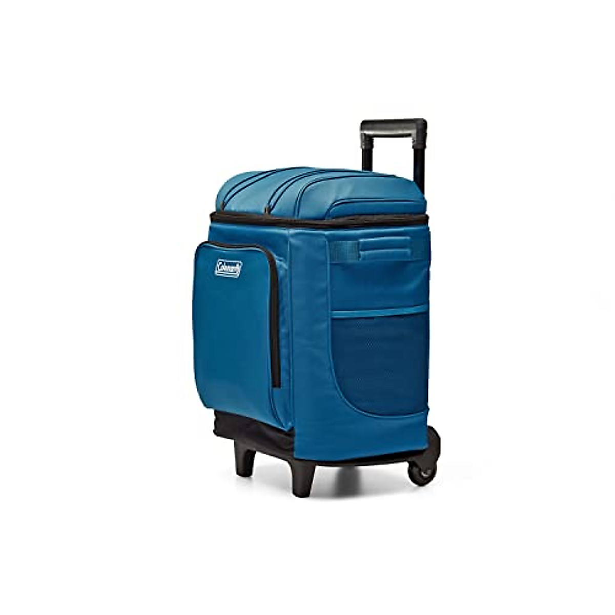 Coleman Chiller Series Insulated Portable Wheeled Soft Cooler, Leak-Proof 42 Can Capacity Cooler with Heavy Duty Wheels and Handle and Ice Retention