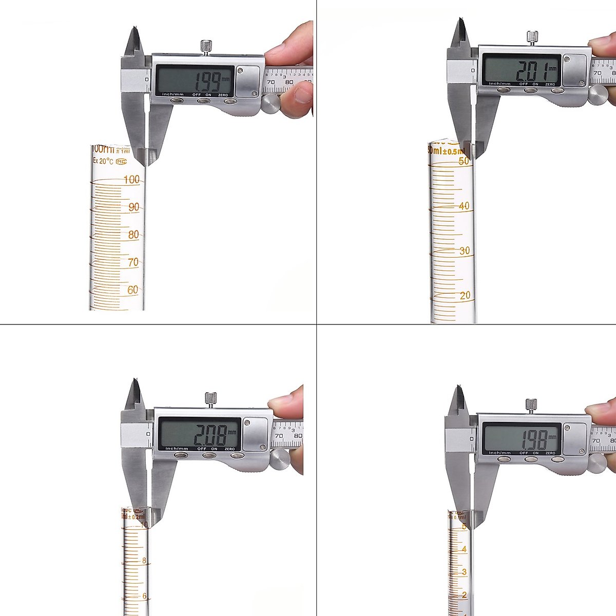 Glass Measuring Low Form Beaker Set 50ml 100ml 250ml and Thick Glass Graduated Measuring Cylinder Set 5ml 10ml 50ml 100ml