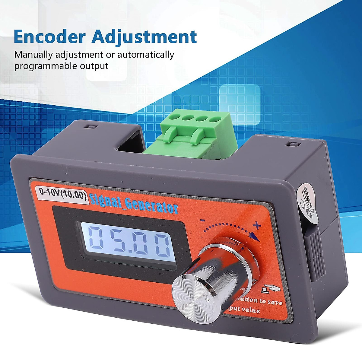 Hilitand High Accuracy Adjustable Voltage Generator with Encoder Adjustment, LCD Display, and ABS Shell for DC 0-10V Output Adjustment