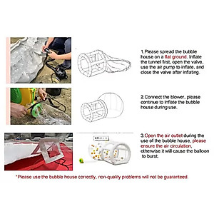 ROOMEDAL Inflatable Clear Bubble House for Kid Adult Balloon Transparent Inflatable Bubble Tent Dome with Blower,Luxury 10ft Diameter Bubble House,6ft Tunnel for Home Outdoor Backyard Party Stargazing