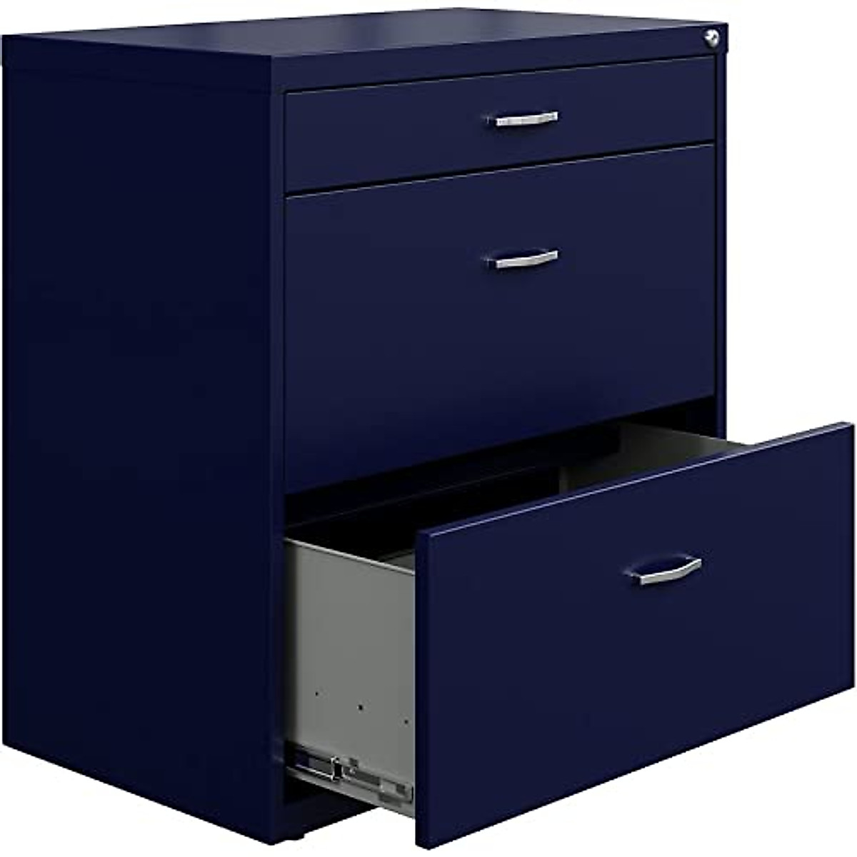 Hirsh Industries Space Solutions 30" W Metal 3 Drawer Home Office File Cabinet Navy