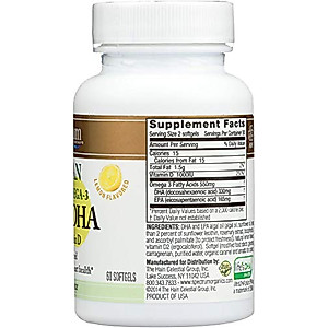 Spectrum Essentials Soft Gels, Vegan Ultra Omega-3 EPA and DHA with Vitamin D, 60 Count