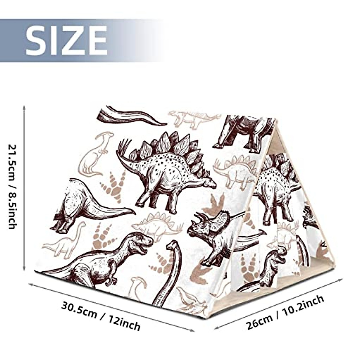 RATGDN Small Pet Hideout Dinosaurs Two Color Doodle Hamster House Guinea Pig Playhouse for Dwarf Rabbits Hedgehogs Chinchillas