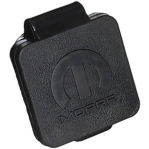 Mopar 1 Pack 82208455AB Hitch Plug, 2", Black, Logo