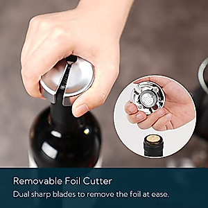 KITCHENDAO 3 in 1 Wine Bottle Opener, Wing Corkscrew with Foil Cutter, Built-in Beer Bottle Opener, Multifunctional Wine Opener with Non-Stick Sharp Screw,Easy to Use, Sturdy Durable Manual Corkscrew