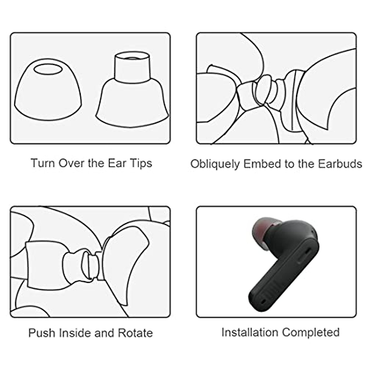 ALXCD Ear Tips Compatible with JBL Tune 230NC TWS Earbuds, S/M/L 3 Sizes 6 Pairs Silicone Earbuds Tips Replacement Tips Eartips, Compatible with JBL Tune 230NC TWS, Gray sml