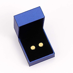 18K Gold Plated Sterling Silver Dot Stud Earrings 3mm-10mm Options, Flat Round Disc Studs Hypoallergenic Jewelry (5mm)