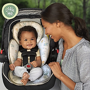 Little Me Baby's Full Body Support Pillow, Newborn Infant Head, Back, Neck, and Legs Protection for Car Seat, Stroller, Booster Seat - Safari Animals, Blue