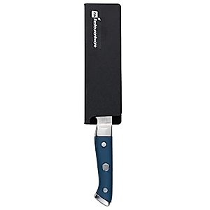 Sensei 6.5 x 2 Inch Knife Sleeve, 1 BPA-Free Knife Protector - Fits Utility Knife, Felt Lining, Black Plastic Knife Blade Guard, Durable, Cut-Proof - Restaurantware