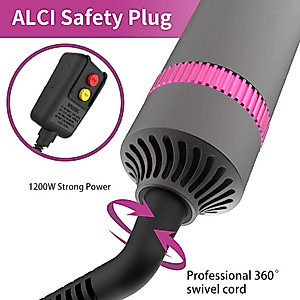 Hot Air Brush Hair Dryer Brush - 5 in 1 Hair Dryer Hot Air Brush Styler Blow Dryer Brush in One,Negative ​Ion/1200W/3 Temp/,One Step Hair Dryer and Styler for Straightening/Curling/Volumizer (Black)