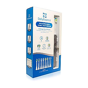 Daily Essence 70201-12 Rechargable Sonic Toothbrush, Platinum