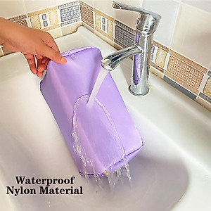 Nylon Makeup Bag Purple Chenille Letter Makeup Bag Preppy Cosmetic Bag Stoney Clover Pouch Chenille Patch Bag Better Belt Bag Cosmetic Bag Varsity Letter Pouch Flat Lay Makeup Bag Stuff Toiletry Bag