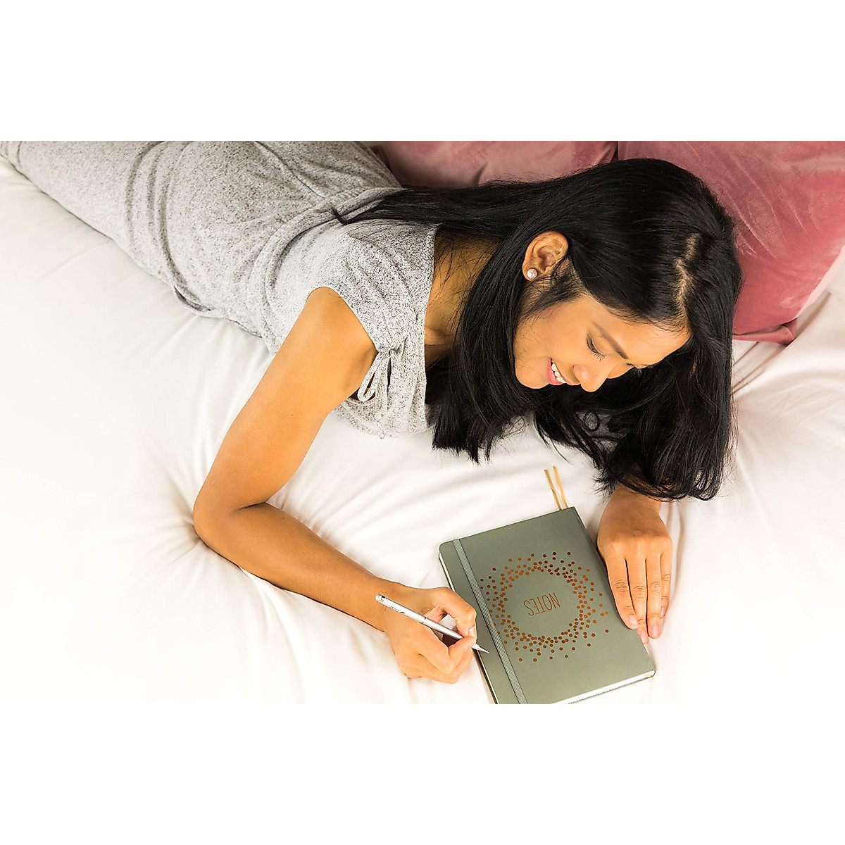 Southworth Premium Journal, 6.5”x 8.5”, Sage Copper Burst Design, Premium 28lb/105gsm Paper, Large Book Bound Journal, 3 Ribbon Placeholders, 80 Ruled Sheets/160 Ruled Pages (91928)