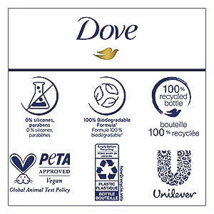 Dove RE+AL Bio-Mimetic Care Shampoo For Fine, Flat Hair Revolumize Sulfate-Free Volumizing Shampoo With Coconut + Vegan Collagen 10 Oz