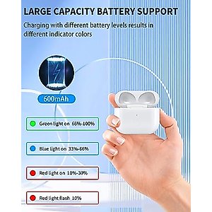 Wireless Charging Case Replacement Compatible with AirPod 3rd Generation, Air Pod 3 Charger Case with Bluetooth Pairing Sync Button Without Earbuds, White