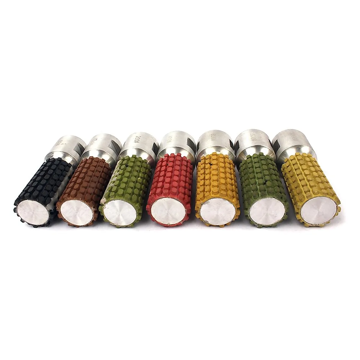 Z-Lion 1 Inch Diamond Drum Wheel Wet Grinding Wheel for Polishing Sink Hole Marble Granite Stone Hole Grinding 5/8-11 Thread(7pcs/Set)