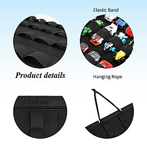 JOYMOMO Hanging Storage Organizer for Toy Cars Felt Display Case Hold Up 60 Toy Cars (Without Accessories)(Black)