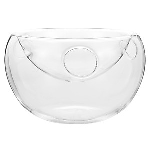 Yardwe Glass Salad Bowl Set w/ Ice Chiller Base Cold Serving Dish Set w/ Ice Chamber Dry Ice chilled serving bowl Double Salad BowlChilled Pasta Fruit Salad ( 10X10X6CM ) (O98VT2316439GKBALJ)