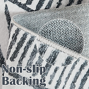 jinchan Runner Rug 2x5 - Moroccan Hallway Rug Bohemian Kitchen Washable Runner Rug with Rubber Backing Modern Soft Rug Indoor Non Slip Carpet for Entryway Bathroom Laundry Room Farmhouse Grey