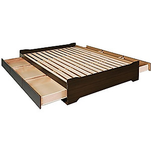 Prepac Coal Harbor Queen Mate's Platform Storage Bed with 6 Drawers, Espresso