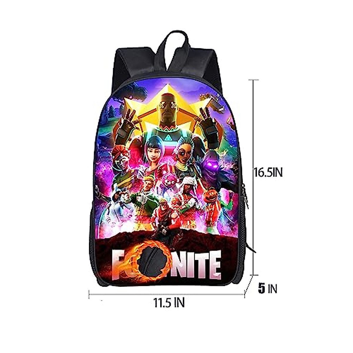 Qgv 3d Printed Gaming Backpack Unisex Anime Backpack Lightweight Travel Daypacks Black3-One Size