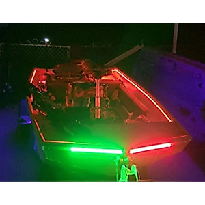 Green Blob Outdoors Marine Navigation LED Strips Kit for Pontoon, Bass, Sk,i Wave Runner, Jon Boats and Kayaks (Neon Style Red, Green)