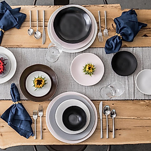 Fortessa Vitraluxe Dinnerware Heirloom Coupe Pasta Bowl, 9-Inch, Set of 4, Charcoal