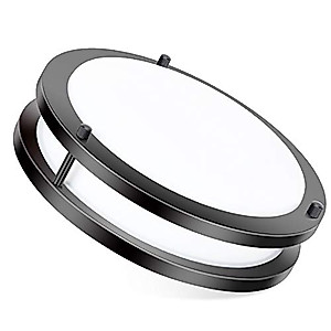 Drosbey 24W Dimmable LED Ceiling Light Fixture, 10 inch Oil Rubbed Bronze Flush Mount Ceiling Lights for Bedroom, Bathroom, Kitchen, 3000K/4000K/5000K Adjustable, Super Bright 2200LM