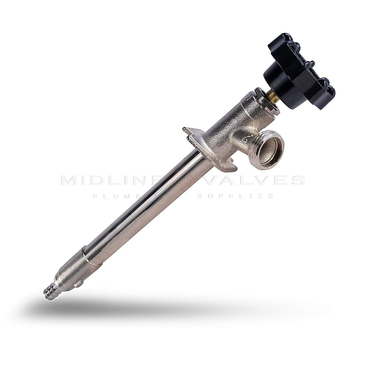 Midline Valve 8428P Sillcock Pipe Chrome Plated Brass Body Frost 1/2 inch PEX Connection and 3/4 inch Hose Bib, 6