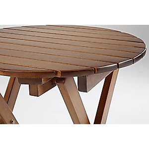BplusZ Small Round Folding Side Table - Portable End Table for Outdoor Patio Use, Ideal as Coffee Table or Plant Stand, 19.1" D x 19.1" W x 19.85" H, Brown