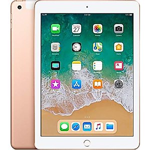 Early 2018 Apple iPad (9,7-inch, 32GB, Wi-Fi + Cellular) Gold (Renewed)