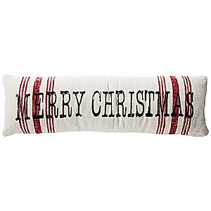 Mud Pie Merry Christmas Long Pillow, White, 11" x 35"