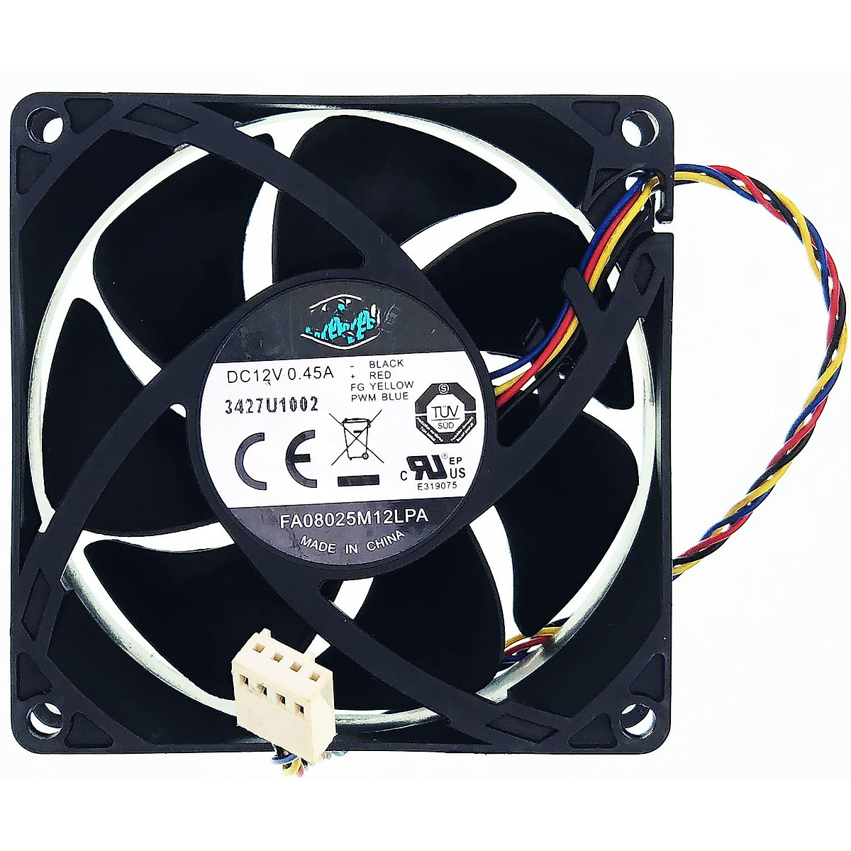 CPU Cooling Fan FA08025M12LPA for HP Envy 700-410 A6000 P7 H8 644724-001 DC 12V 0.45A 4-Wire 4-Pin 8CM 8025 Cooling Fan PWM Silent Fan