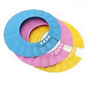 3PCS Shower Bathing Protect Soft Cap Hat for Baby Wash Hair Shower Cap Hat Kids with Ear Protection