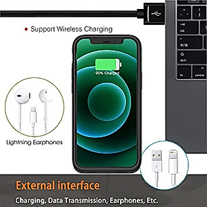 AFTRYOUGO Battery Case for iPhone 12/12 Pro(6.1 inches),7000mAh Ultra-Thin Portable Charger case, Supports MagSafe Wireless Charging, Compatible with iPhone 12 / iPhone 12 Pro (XDL-640MW)-Black