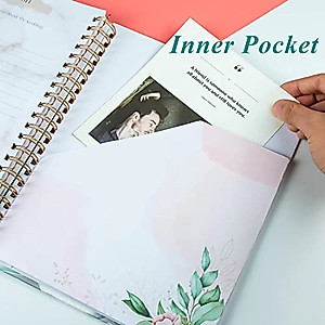 Wedding Planner & Organizer - Floral Gold Edition, Diary Engagement Gift Book & Bride To Be Countdown Calendar, 9" x 11", Brown Leaf