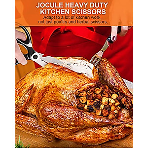 [2-pack] Kitchen Scissors Heavy Duty, Jocule Kitchen Shears Heavy Duty Scissors Kitchen, Upgrade Poultry Shears, Kitchen Shears Dishwasher Safe, Meat, Food Scissors, kitchen sissors for general use