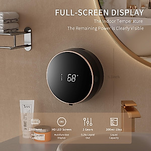 Automatic Foaming Soap Dispenser Wall Mounted- Rechargeable Foaming Hand Soap Dispenser Touchless-Smart Electric Auto Foam Soap Dispenser Wall Mount Foaming Soap Dispenser for Bathroom and Kitchen