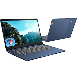 Lenovo 14'' FHD Touchscreen Slim 3 Chromebook Laptop for Business Student, 8-Core MediaTek Kompanio 520, 4GB RAM, 64GB eMMC, 256GB Micro SD Card, Wi-Fi6, Long-Battery Life, Chrome OS