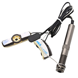 ASCENDAS Folk Acoustic Guitar PICKUP, A-202 Guitar Equalizer Piezo Pickup Amplifier Tuner with 6.35mm output jack (with microphone)