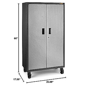 Gladiator GALG36CKXG Ready-To-Assemble Mobile Storage Cabinet 36" W x 66" H x 18" D Steel Garage Cabinet