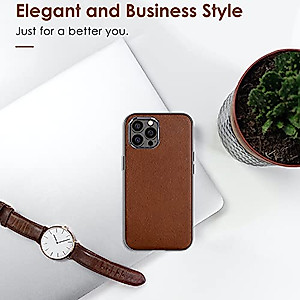 LOHASIC Case for iPhone 13 Pro Max, Soft PU Leather Classic Luxury Business Slim Cover Non-Slip Anti Scratch Full Protective Phone Cases Compatible with iPhone 13 Pro Max(2021) 6.7" - Brown