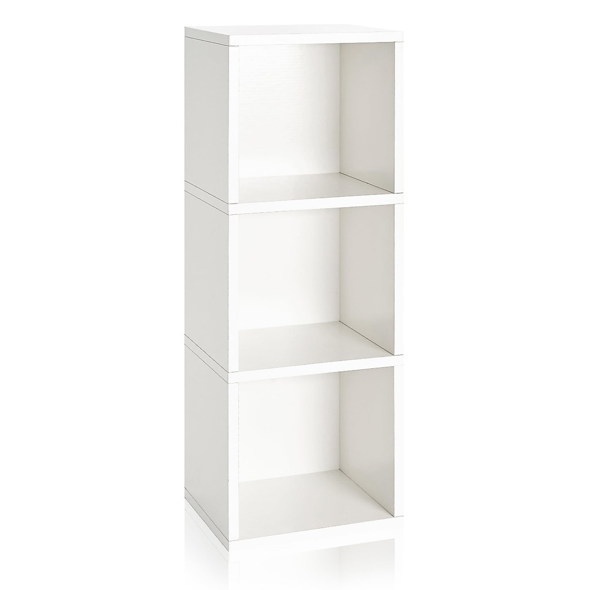 Way Basics Triplex 3-Cube Bookcase, Display Storage (11.2 x 13.4 x 36.8), White